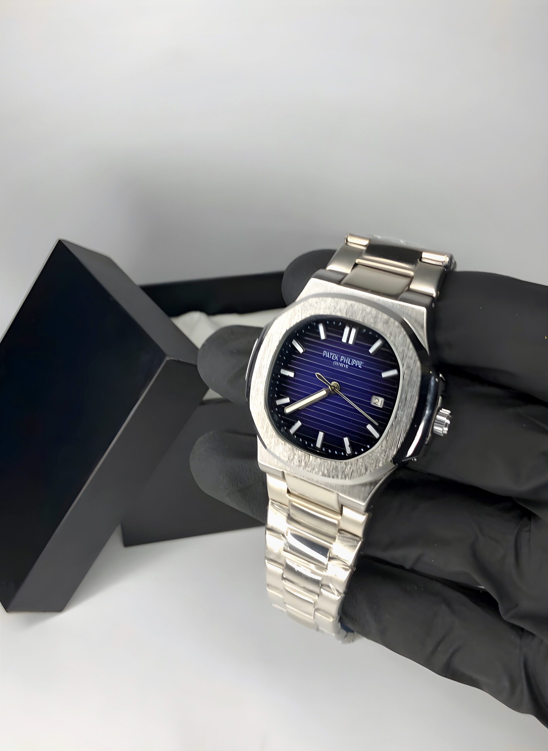Patek Philippe Genève – Stainless Steel Luxury Watch – Blue Dial ...